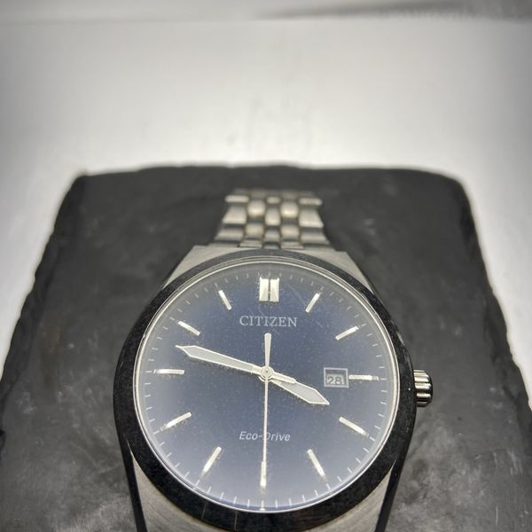 CITIZEN Eco-Drive Blue Dial Date WR 10 BAR Japan Movement Watch ...