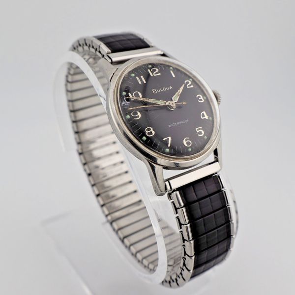 Vintage Bulova 1963 Jet Clipper 'M3' Black Dial 17J Manual-Wind Men's ...