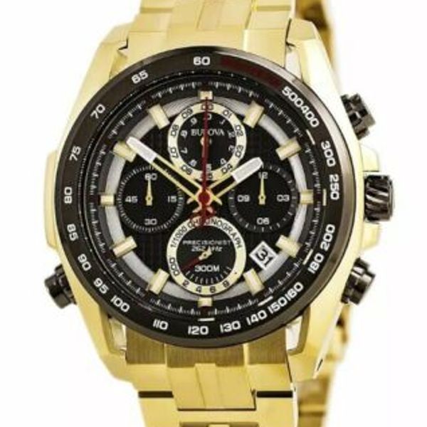 Bulova Precisionist Men's 98B271 UHF Quartz Chronograph Gold-Tone 48mm ...