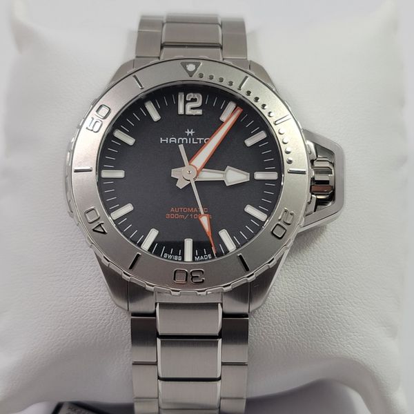 Hamilton Khaki Navy Frogman Automatic Black Dial Men's Dive Watch ...