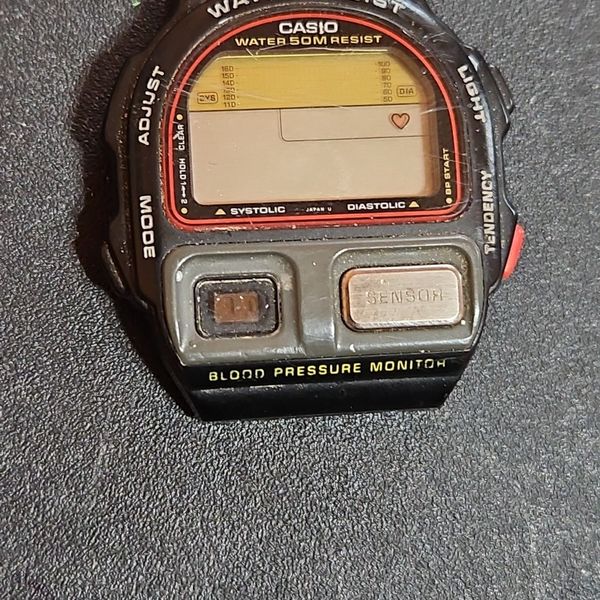 Mens Vtg. 1991 CASIO BP-100 Pulse Blood Pressure Digital Watch (Parts ...