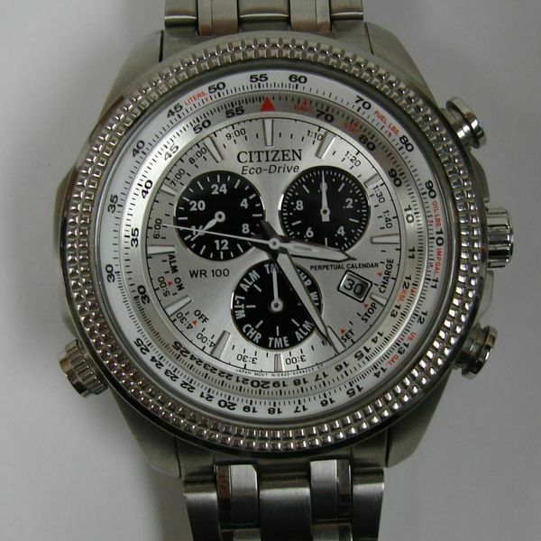 Mens Citizen Eco-Drive Chronograph Perpetual Calendar Watch E820 ...