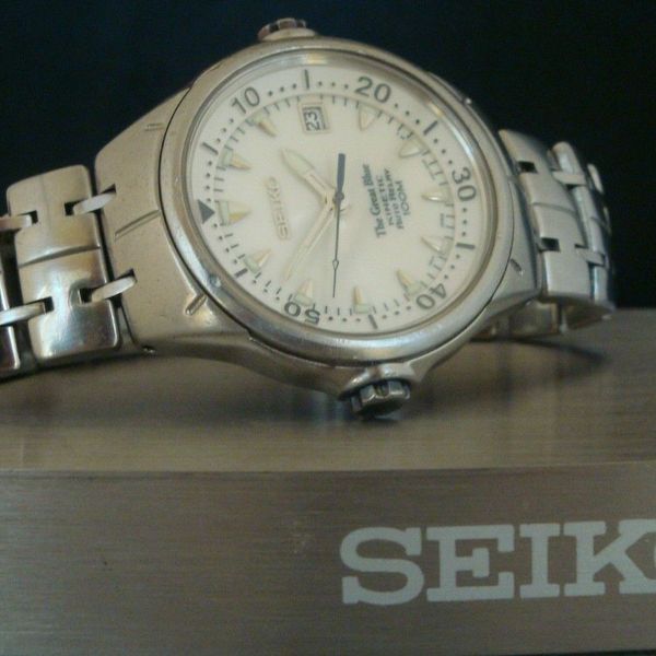Seiko The Great Blue Kinetic Auto Relay. Ultra rare gents watch. 5J22-0D70 Retro | WatchCharts ...