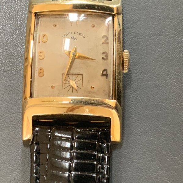 Vintage Lord Elgin 14K Gold filled Tank watch 1950s working ...