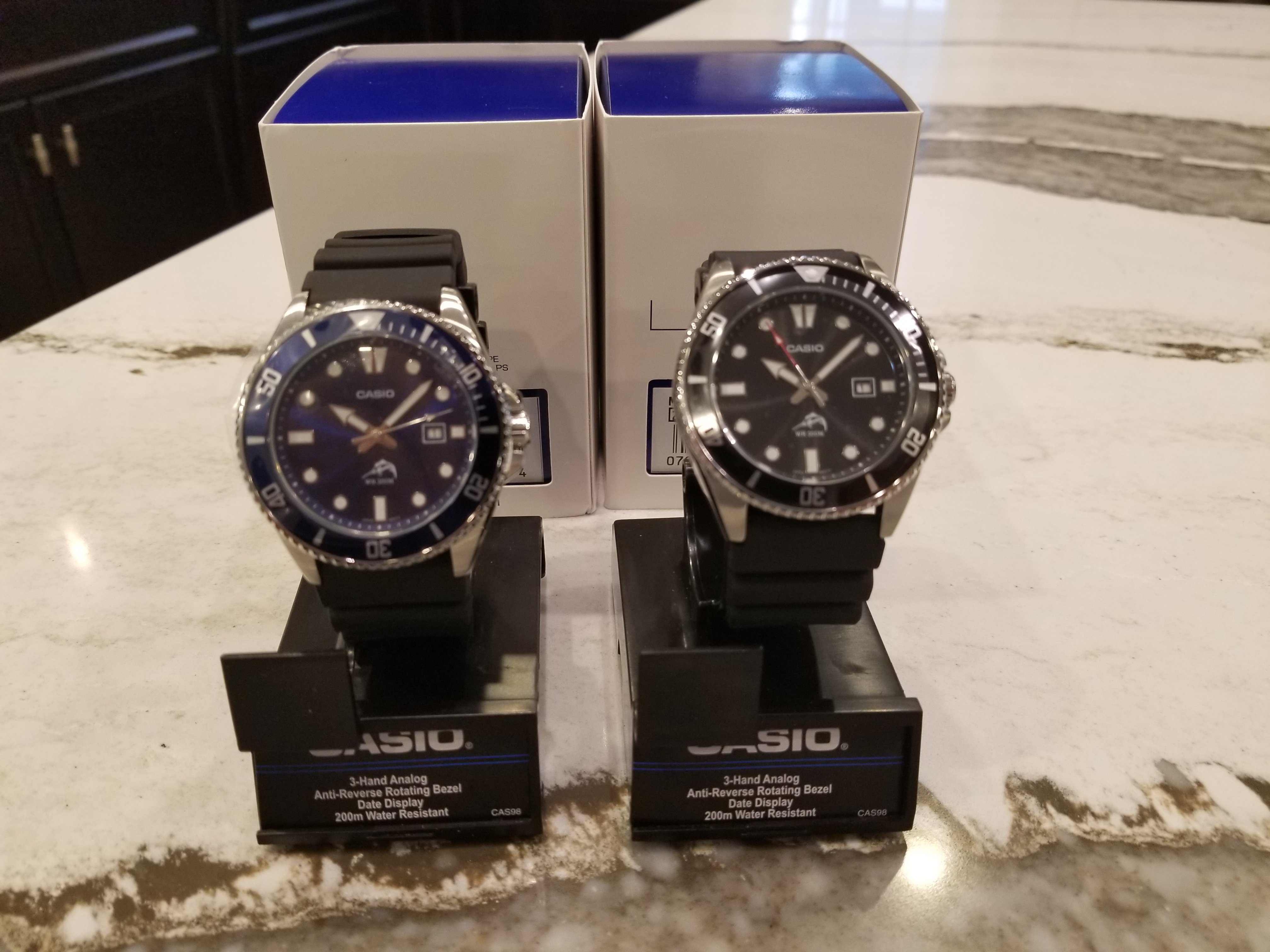 BNIB Blue and Black Casio Duros (MDV-106B-2AV and MDV-106-1AV ...