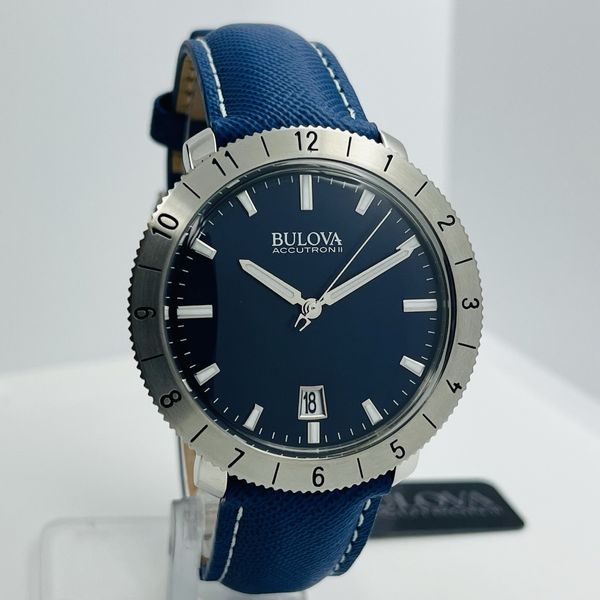Bulova Accutron ll Men's Watch Blue Dial Steel 42mm 96B204 Sweep Second ...