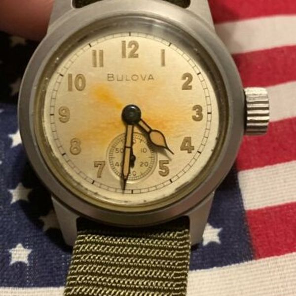 Vintage Bulova U.S. Military Issue Wrist Watch Cal. 10BM 1917-H Running ...