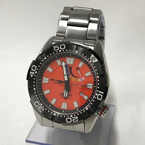 ORIENT M-FORCE EL0A-D2-B CA Watch Size: Color: Silver/Orange [Used ...
