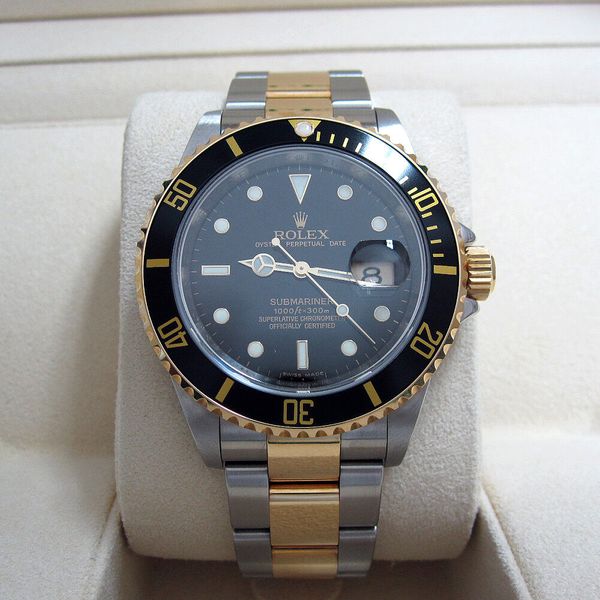 Rolex Two Tone Sub Date Black Dial Two Tone New 16613N 93253 Pre-owned ...