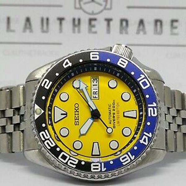 SEIKO DIVER 7S26-0020 SKX007 YELLOW SUMO MOD AUTOMATIC WATCH 091131 ...