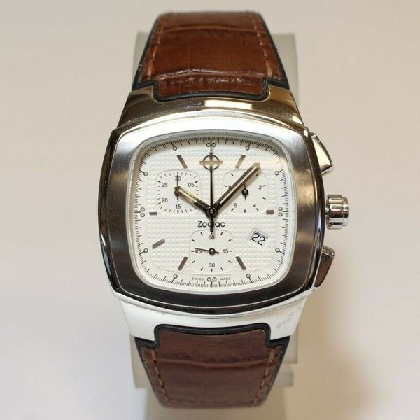 ZODIAC AMBASSADEUR CHRONOGRAPH 50M STAINLESS STEEL SWISS QUARTZ WATCH ...