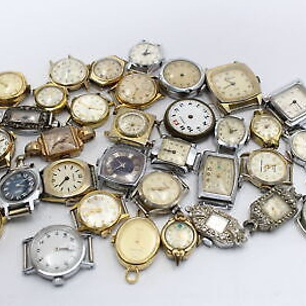 30 x Vintage Ladies Assorted WRISTWATCH Heads Inc. Santima Etc ...