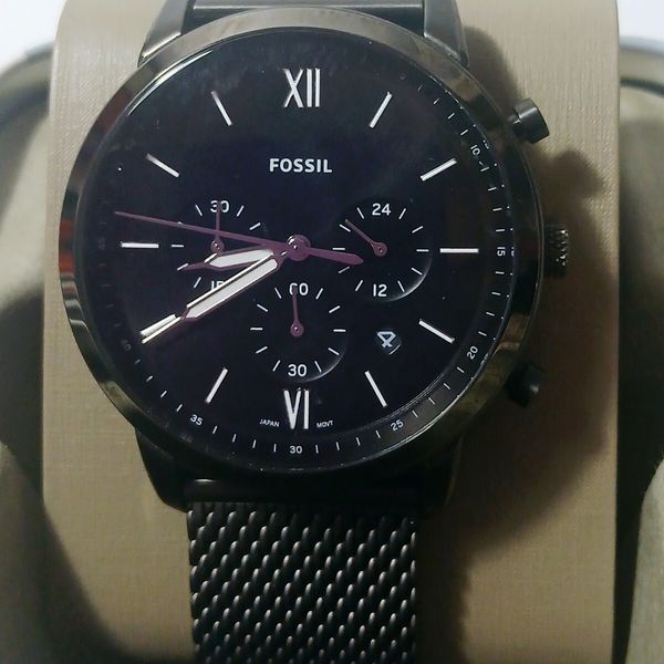 Fossil FS5699 Neutra Chronograph Quartz Black Dial Men's Watch. (Read ...