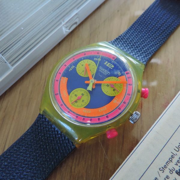 Swatch Grand Prix Chronograph - SCJ101 - Full Set from July 1990 - READ ...