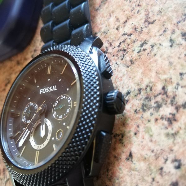 Fossil Menâ s Chronograph Watch Black Silicone Strap - FS4487 Excellent ...
