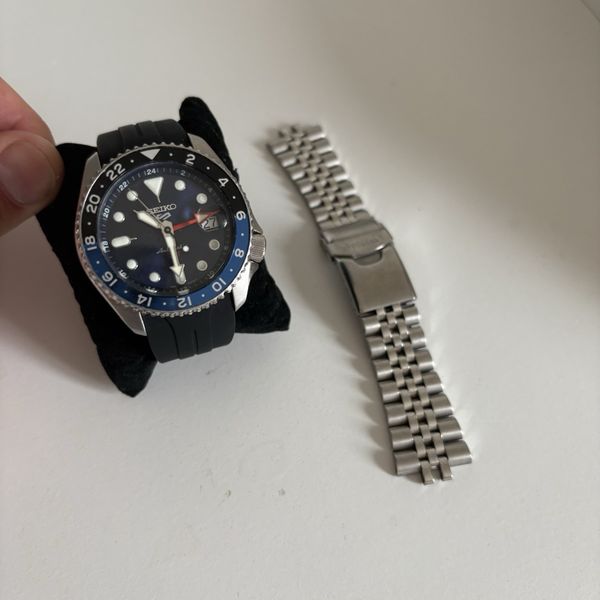 Seiko Men's 5 Sports Blueberry GMT SKX Batman 42.5mm Watch. Black ...