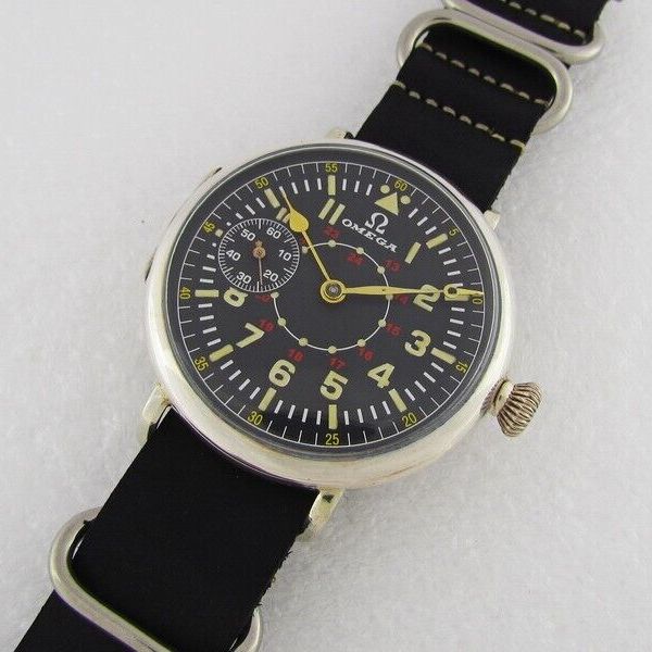 Omega Laco Aviator Luftwaffe Pilots FLIEGER WWII Vintage Swiss Silver ...