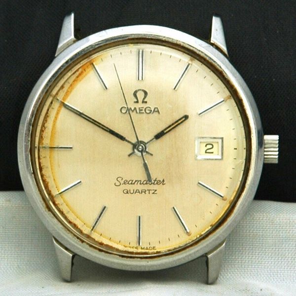 1980s OMEGA SEAMASTER QUARTZ MENS WATCH VTG Date 1370 196.0119 PARTS ...