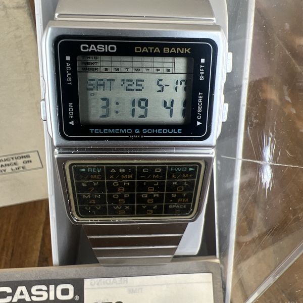 Vintage Menâ s Casio Telememo Data Bank Japan 676 DB 610 Original Box ...
