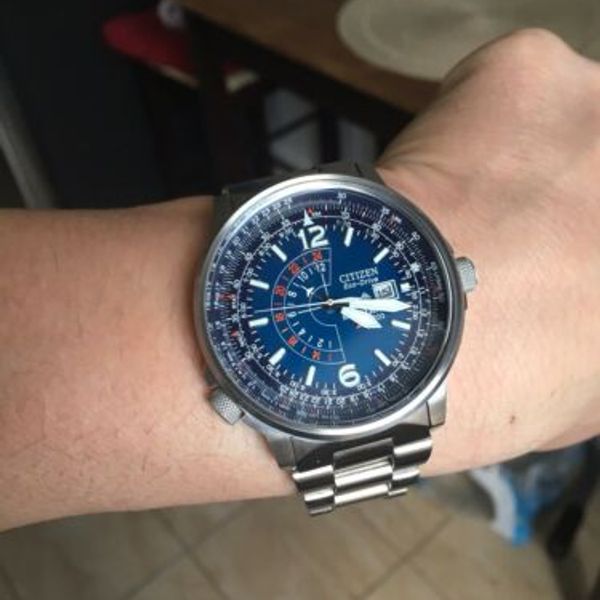 Citizen Nighthawk BJ7000-52L Men's 42mm Blue Dial S/Steel Watch ...