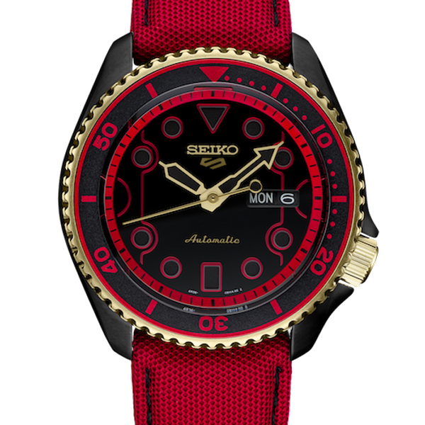 NEW LIMITED EDITION SEIKO 5 STREET FIGHTER KEN BLACK CASE RED DIAL ...