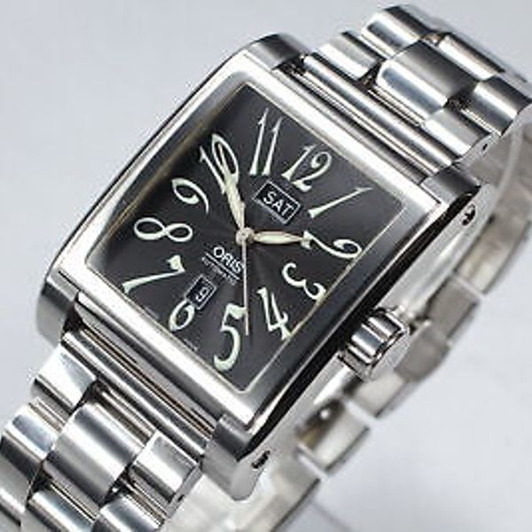 ORIS Miles Rectangular 7538 Day Date AT Men's Watch From JAPAN [ w/ Box ...