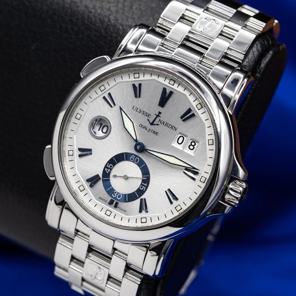 [WTS] ULYSSE NARDIN GMT Big Date Dual Time Silver Dial 243-55-7/91 ...