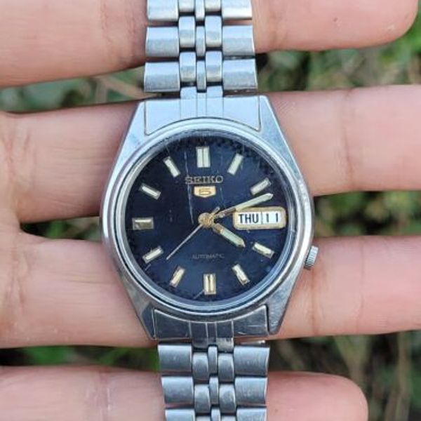 Vintage Seiko 5 Automatic Stainless Steel Blue Color Dial For Men's ...