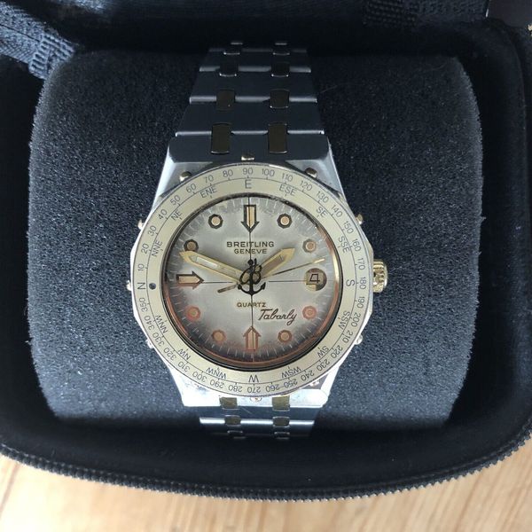 Vintage Breitling Tabarly 80770 Menâ s Dive Watch Rotating Bezel Date ...