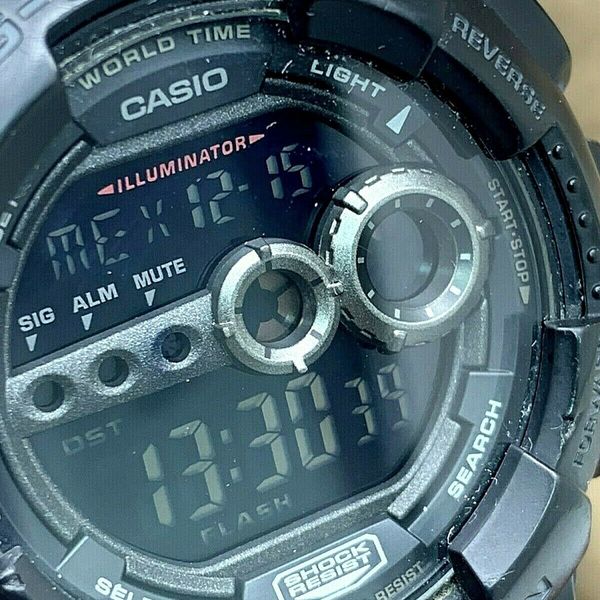 Casio 3263 G-Shock Men's Watch GD100 All Black Resin Digital Sport ...