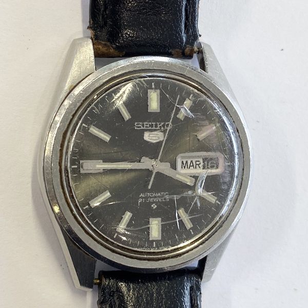 VINTAGE WATCH SEIKO 5 AUTOMATIC 6119-8083 BLACK DIAL GOOD WORKING ORDER ...