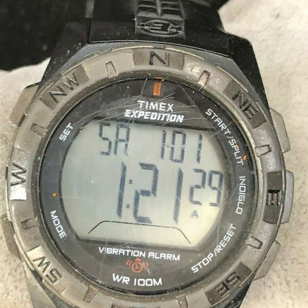 Men's Timex Expedition Vibration Alarm Watch T49851 New Battery ...