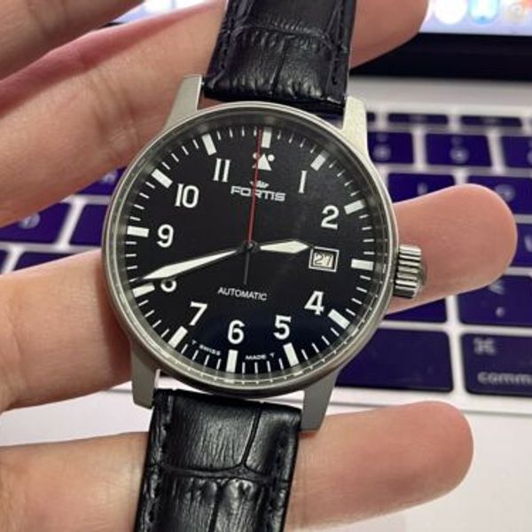 Fortis Flieger Black Dial 40mm Automatic Gents Watch, Swiss Made ...