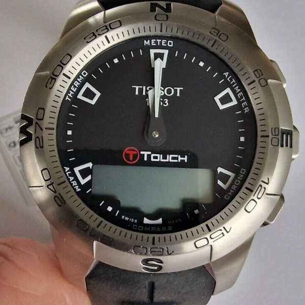 Tissot T-Touch II Black Dial T047420A Stainless Steel Touchscreen ...