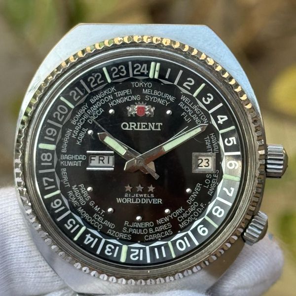 Rare Orient World Diver 3 Star 21 Jewels Automatic Vintage Watch 43MM ...