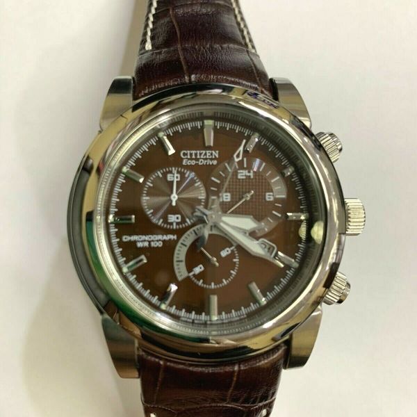 CITIZEN ECO-DRIVE H500-S049628 HST CHRONOGRAPH LEATHER BAND MEN'S WATCH ...