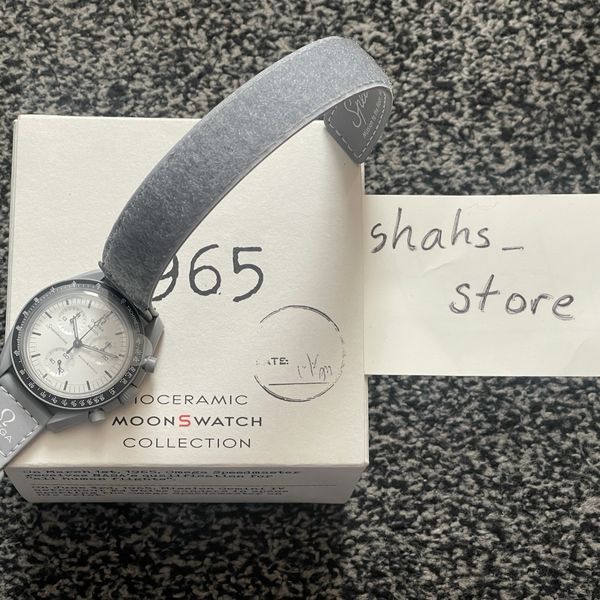 Swatch Omega Bioceramic Moonswatch Grey â 1965â Model UNWORN WITH ...