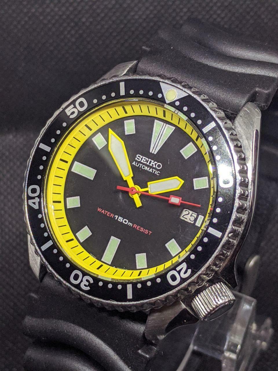 Seiko Automatic Divers watch - Yellow - Submariner Mod 7002 - Pressure ...