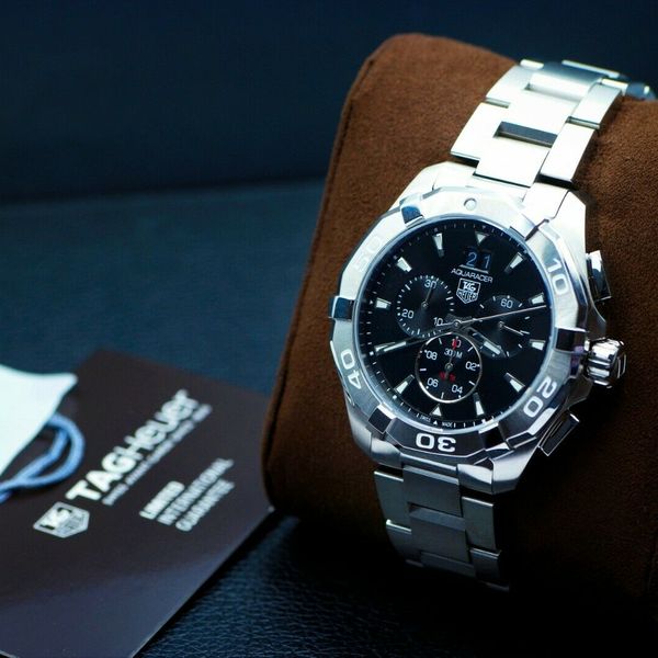 Preowned - Tag Heuer Aquaracer 300M Chronograph 43mm Black Men's Watch ...