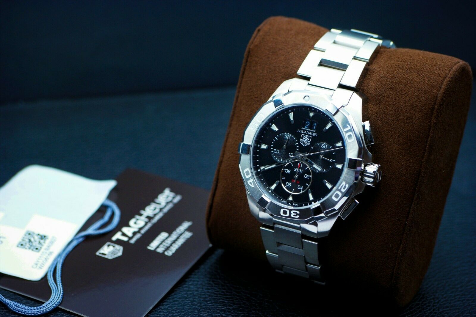 Preowned - Tag Heuer Aquaracer 300M Chronograph 43mm Black Men's Watch ...