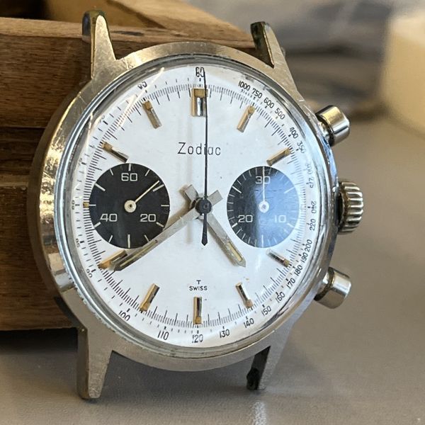 *VINTAGE* 1960s ZODIAC PANDA "Poor Man's Heuer Carrera" Chronograph ...