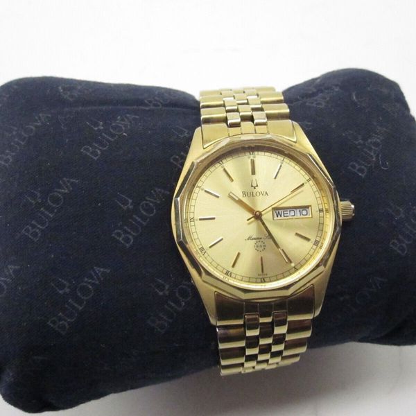 Bulova Marine Star Gold A8 Y10 Water Resistant Watch | WatchCharts ...