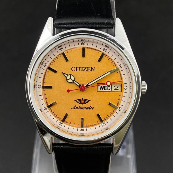 Vintage Citizen Automatic Orange Dial Cal.8200 Day Date Men's Wrist ...