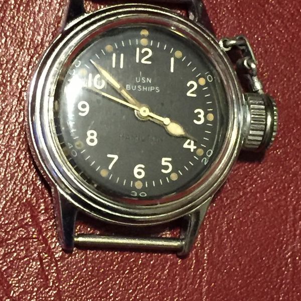 FS WWII Hamilton US Navy BuShips Canteen Watch First Military Issued ...