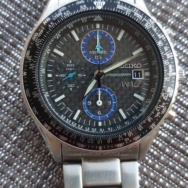 [WTS]Seiko ANA Flightmaster Pilot 7T92-0CF0 - "carbon" dial (repost ...