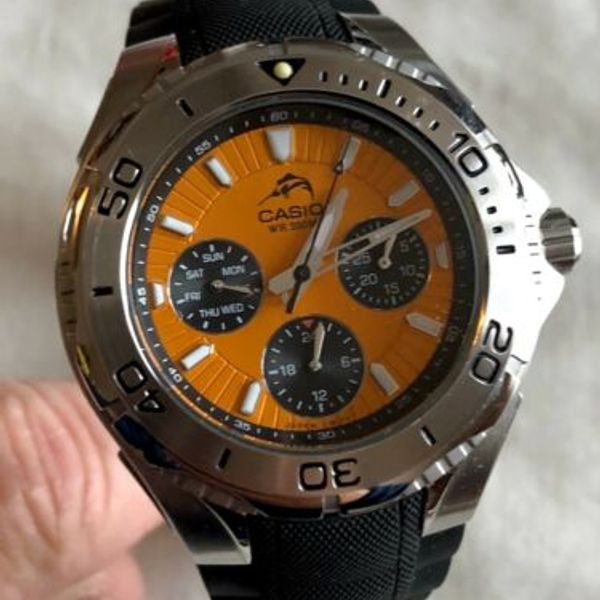 CASIO MDV-301 DIVERS Mens Watch 200M ORANGE Dial Marlin RARE New W/Out ...