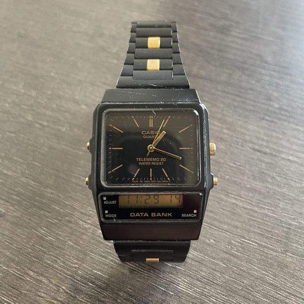 Rare Vintage Casio DIGI-ANA Telememo Data Bank AB-10W (344) Men Watch ...