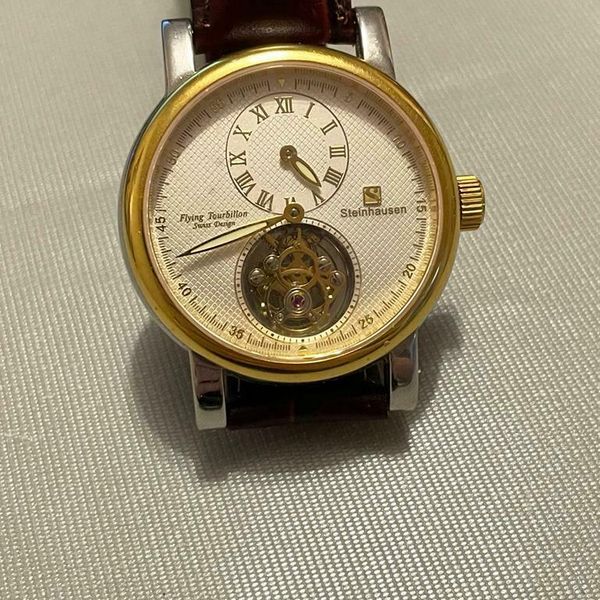 Steinhausen FLYING TOURBILLON Swiss Design Mechanical Movement Watch ...