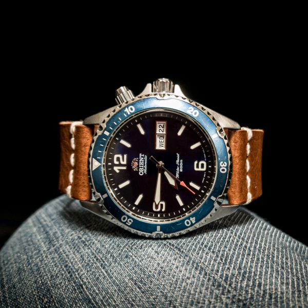 F.S. Orient Mako Gen 1 - Blue - Bracelet - Faded Bezel - Extra Straps ...