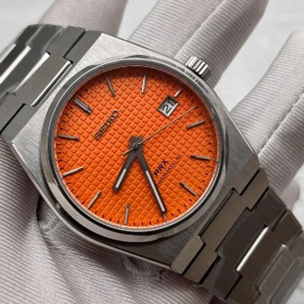 Seiko Tissot Orange PRX Mod 40mm | WatchCharts Marketplace